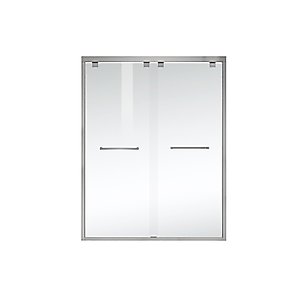 Elegant Kitchen and Bath SD303-6076BNK Semi-Frameless Shower Door 60 x 76 Brushed Nickel