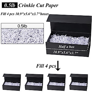 Shindel 0.5LB Black Shredded Paper, Crinkle Cut Paper Confetti Stuffing Basket Filling for Halloween Christmas Graduation Birthday Gift Boxes Packaging