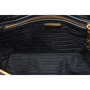 PradaWomens Black Tessuto Nylon Two-Way Satchel Handbag 1BA104