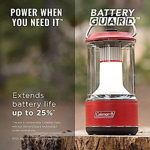 Coleman 1000 Lumens LED Water-Resistant Outdoor Camping Light Lantern with 4 Lighting Modes, and BatteryGuard Protection Technology, Green (3 Pack)