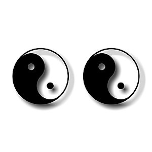 2 BLACK YIN YANG Religious Symbol Decal Sticker Tibetan Yin Yoga Feng Shui Zen Vinyl Vehicle Religion Decals Stickers (Yin Yang - Black)