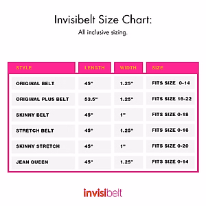 Invisibelt Original Lay Flat Women's Belt - All Belt No Bulk, Curvy, Clear