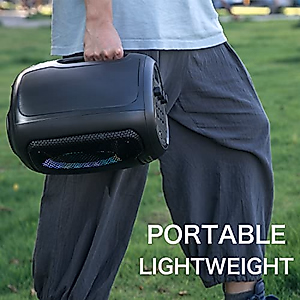 ZEALOT Bluetooth Speakers,80W Speakers Bluetooth Wireless Portable Bluetooth Speakers with Subwoofer,Deep Bass,115dB Sound,24H Play,Lights,Mic&Guitar Port,Echo,Speakers for Party,Home,Outdoor(Black)