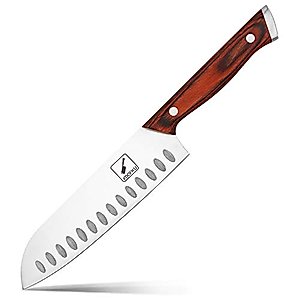 imarku Kitchen knife, 7’’Santoku Knife, German High Carbon Steel Chopper Knife, Professional Chef Knife with Ergonomic Handle, Extremely Sharp＆Durable
