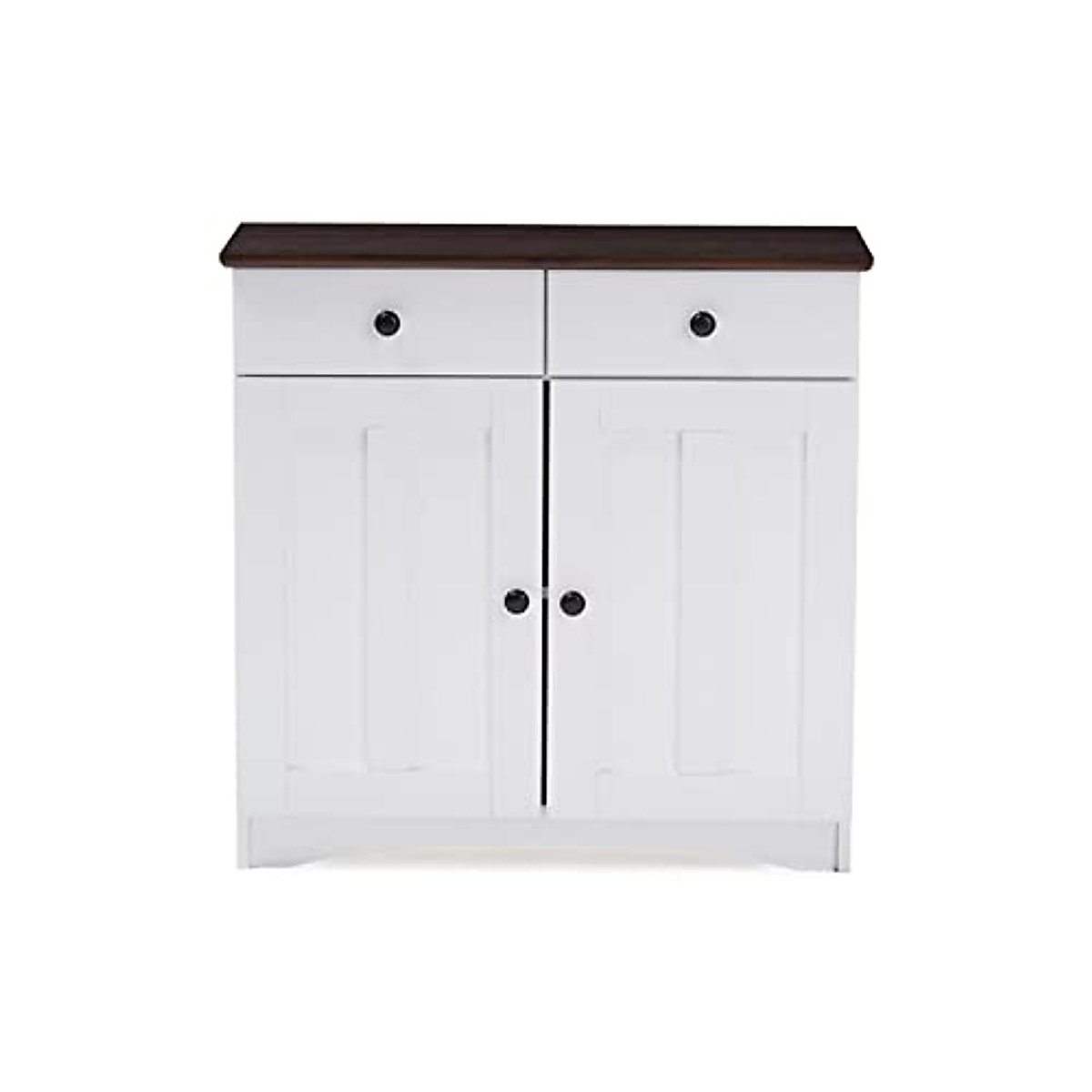 Baxton Studio DR 883400-White/Wenge Cabinet, White/Dark Brown