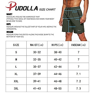 Pudolla Men's Workout Running Shorts Lightweight Gym Athletic Shorts for Men with Zipper Pockets (Black Medium)
