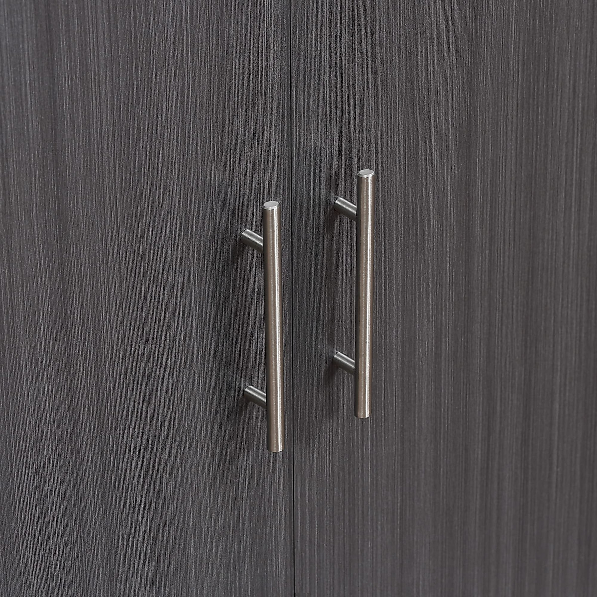 HOMCOM Sideboard Buffet Cabinet, Kitchen Storage Cabinet with Double Door Cupboards, Adjustable Shelf and Steel Legs, Gray