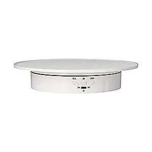 Motorized Rotating Display Stand,180° Electric Rotating Turntable, 3 Speed Adjustable Automatic Revolving Platform,20CM /Load 8KG,Rotating Display Stand for Photography Products Shows,(White)
