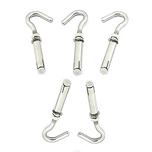 Yasorn M8 Open Cup Hook Screw Stainless Steel Expansion Heavy Duty Bolts Pack of 5