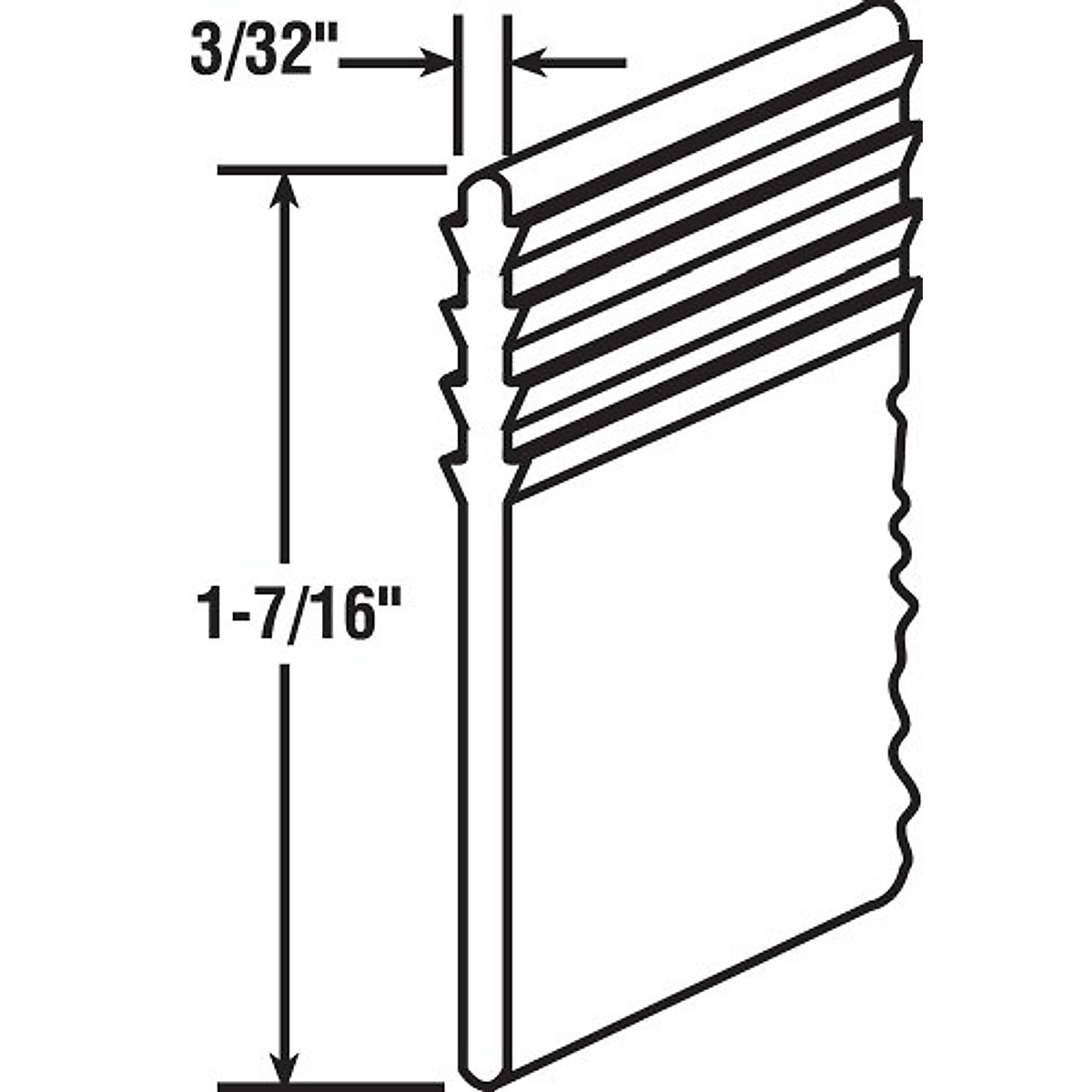 Prime-Line M 6092 3/32 x 36 In. Shower Door Bottom Sweep (Single Pack)