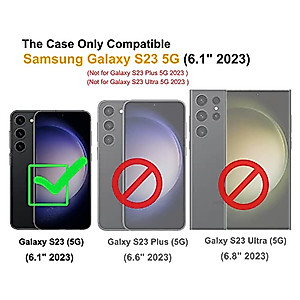 LEXNEC for Samsung Galaxy S23 Case with Tempered Glass Screen Protector,Heavy-Duty Tough Rugged Phone Case Cover with Ring Holder Kickstand for Galaxy S23 5G (6.1", 2023) [Black]