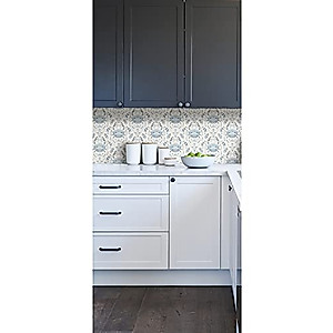 NuWallpaper Blue Shellby Peel & Stick Wallpaper