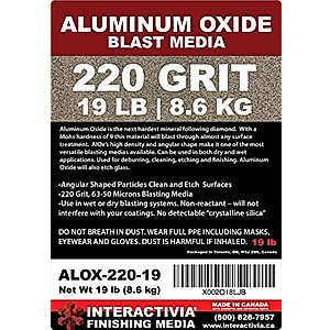 #220 Aluminum Oxide - 19 LBS - Ultra Fine Sand Blasting Abrasive Media for Blasting Cabinet and Blasting Guns.
