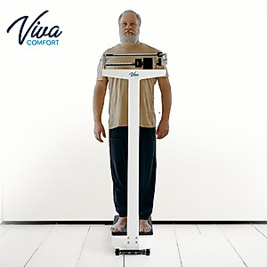 VivaComfort Medical Office Beam Scale, Analog Medical Grade Height and Weight Scale, Mechanical Bathroom and Gym Scale, Weight Capacity 440 lbs
