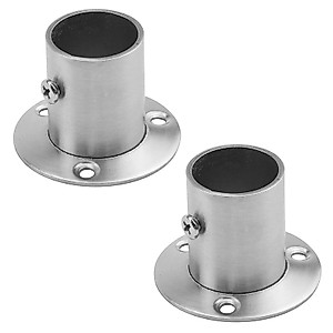 4-Pack Antrader Stainless Steel Closet Rod Flange- 1 Inch Dia. Adjustable Socket Bracket Support Holder for Pipe