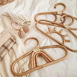 3pcs Kids Rattan Clothing Hangers in Nursery and Children's Rooms