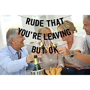 Rude that You're Leaving but ok Banner, Black Coworker Leaving Banner,Office Coworker Goodbye Party Going Away Leaving Job Retirement Decorations