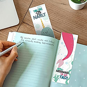 Animal Pun Bookmarks / 2" x 6" Motivational Paper Bookmark Pack/Bulk Set of 24 Classroom Reward Quotemarks/Made in The USA