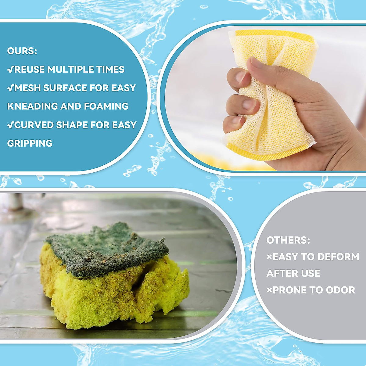 MAQIHAN Scrubbing Pad - 24PCS Scrubbing Sponges for Home and Kitchen Scouring Pads Multiple Purpose for Washing Kitchen Stove,Dish,Bowl,Pot,Sink,Bathtub,Cleaning Pad Scrubbing Pad Dish Sponge