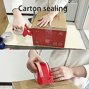 ROSEUP 3 Rolls Clear Packing Tape with 3 Free Dispenser, Heavy Duty Packaging Tape Designed for Moving Boxes, Shipping, Office, 2Mil 2 Inch x 60 Yard