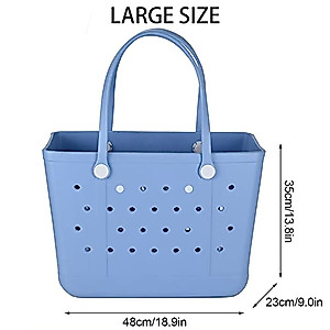 Juyeesm X Large Rubber Beach Bag, Waterproof Sandproof EVA Beach Tote Bag Portable Outdoor Open Tote Handbag Bag for Beach Boat Pool Sports