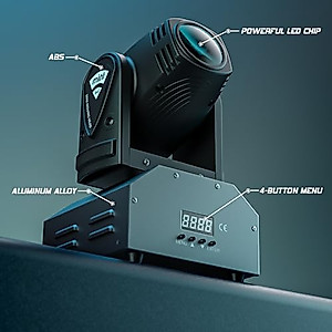 DJ Lights Moving Head U`King Mini LED Moving Head Light RGBW Stage Lighting Beam Spot Lights by DMX 512 Sound Activated Control for Wedding Disco Party Indoor (Set of 2)