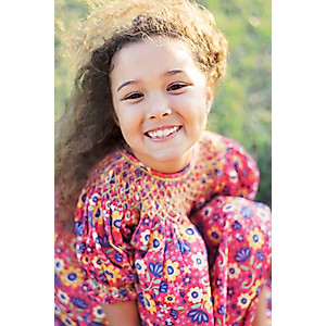 Hand Smocked Baby Girls Bishop Dress in Hot Pink Floral Fabric