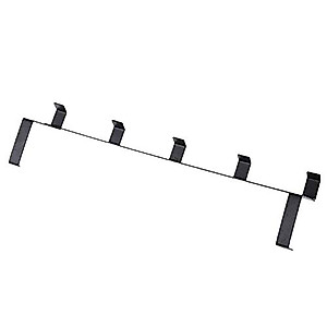 Chaotai Over The Door Hanging Rack 5 Hooks for Towel Hat Hanger Rack Strong Home Accessories Living om Durable Organizer Holder Iron Hanging(Black)