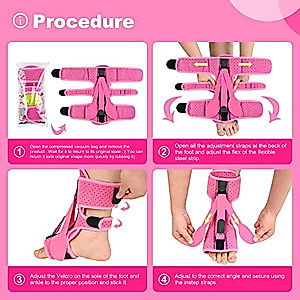 Haisalin Plantar Fasciitis Night Splint,Night Splint for Plantar Fasciitis Women & Men,Drop Foot Brace for Plantar Fasciitis,Matching Arch Pad(Pink)
