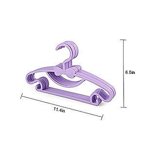 10pcs Kid Hanger Kids Clothes Hanger Racks Portable Plastic Display Hangers Windproof Children Coats Hanger Baby Clothing Organizer (Purple)