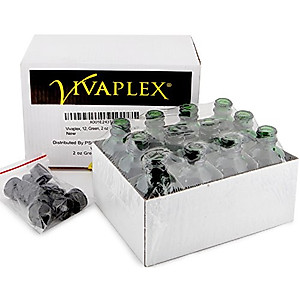Vivaplex, 12, Green, 2 oz Glass Bottles, with Lids