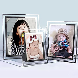 ABAJI 3.5x5 Glass Frame Small Photo High Transparency Vertical and Horizontal Style for Desk Shelf and Office Table Family Gallery and Wedding or Holiday Decoration