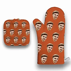 Custom Oven Mitts Set Kitchen Cooking Oven Glove Microwave Oven Glove Set Barbecue Glove Set Customizable Pattern