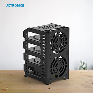 UCTRONICS for Raspberry Pi Cluster, Metal Rack Case with Protection Shield, 4 Removable Layers and 2 Cooling Fans, Support Raspberry Pi 4B, 3B+/3B and Other B Models, Optional 2.5" SSD Mounting Plate