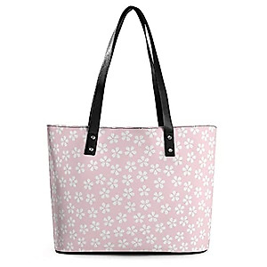 Womens Handbag Cherry Flowers Leather Tote Bag Top Handle Satchel Bags For Lady