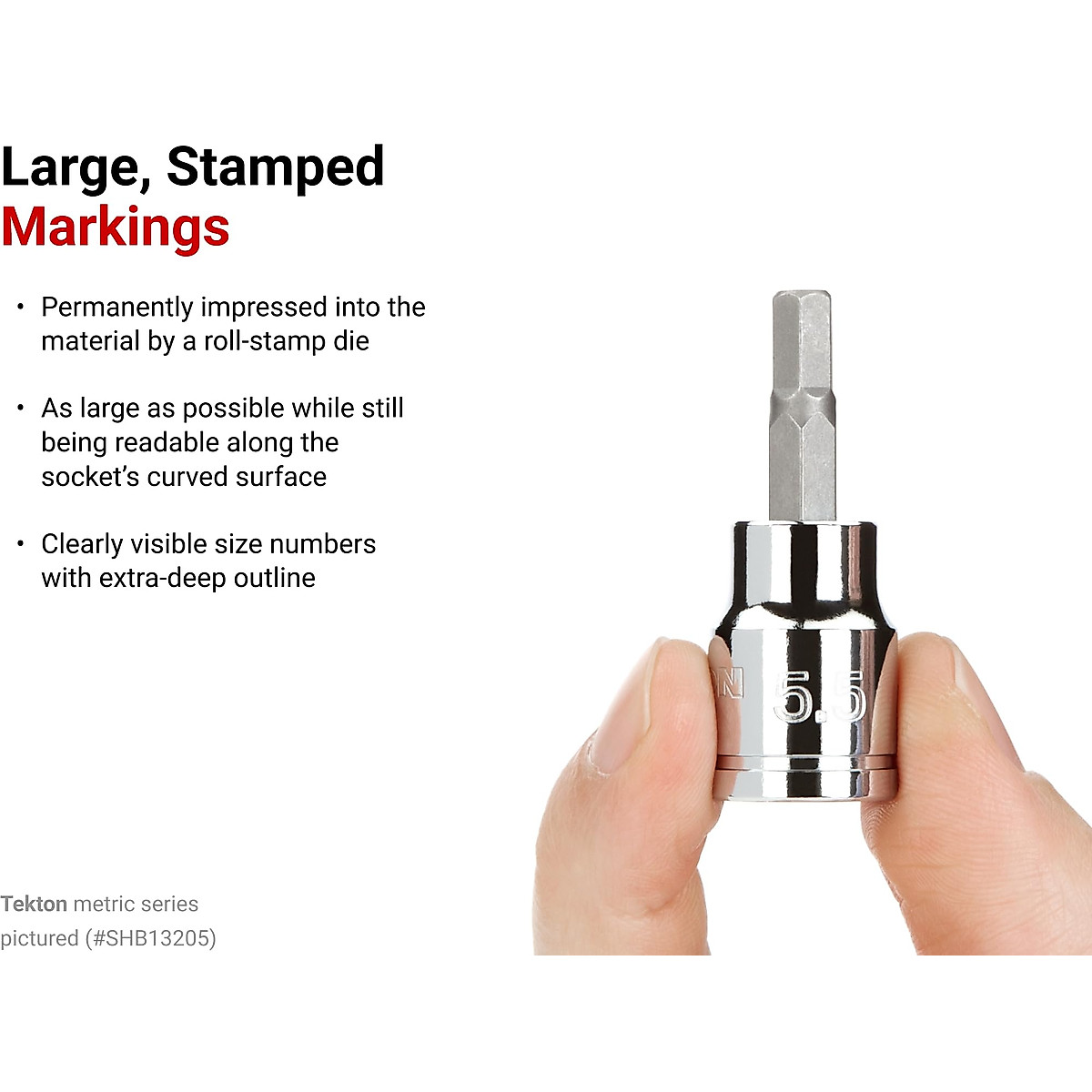 TEKTON 3/8 Inch Drive x 4.5 mm Hex Bit Socket | SHB13203