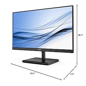 PHILIPS 27 Inch 2021 Computer Monitors Frameless Monitor, 27" Full HD IPS, 124% sRGB, FreeSync 75Hz, VESA, 4ms Response Time, VGA, HDMI, Black w/ 4K HDMI (1-Pack)