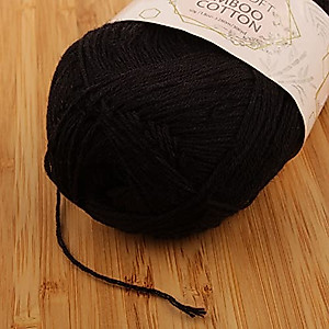 JubileeYarn Baby Soft Bamboo Cotton Yarn - 50g/Skein - Midnight Black - 4 Skeins