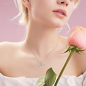 CRMAD Hummingbird Urn Necklace for Ashes Sterling Silver Jewelry for Women Memory Necklace (hummingbird)