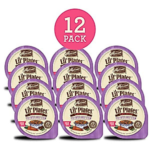 Merrick Lil' Plates Grain Free Small Dog Food, Itsy Bitsy Beef Stew Recipe, Wet Dog Food - (12) 3.5 oz. Tubs