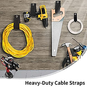 Oududianzi Garden Tool Storage Rack, Garage Tool Organizer Wall Mount, Garden Tool Rack with 6pcs Heavy Duty Steel Hooks, holder wall mount, Lawn tool storage, 48 Inch 3 Rails, Max Load to 500lbs