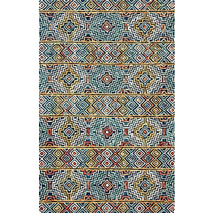 Safavieh Aspen Collection 9' x 12' Blue/Gold APN273M Handmade Boho Wool Area Rug