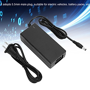 Electric Bike Charger, 42V 2A Electric Bike Lithium Battery Charger Electric Scooter Charger Ebike Charger Replacement Power Adapter for 36V Lithium Battery 5.5mm Port Male Plug Inline Connector