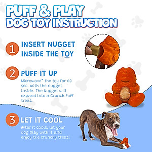 Yeti Puff and Play Dog Toy - Dog Chew Holder - Fun Stimulating Chew Toy for Teething, Behavior Training for Light to Moderate Chewers - Interactive Nuggets Treats Dispenser Puzzle - Yeti Orange