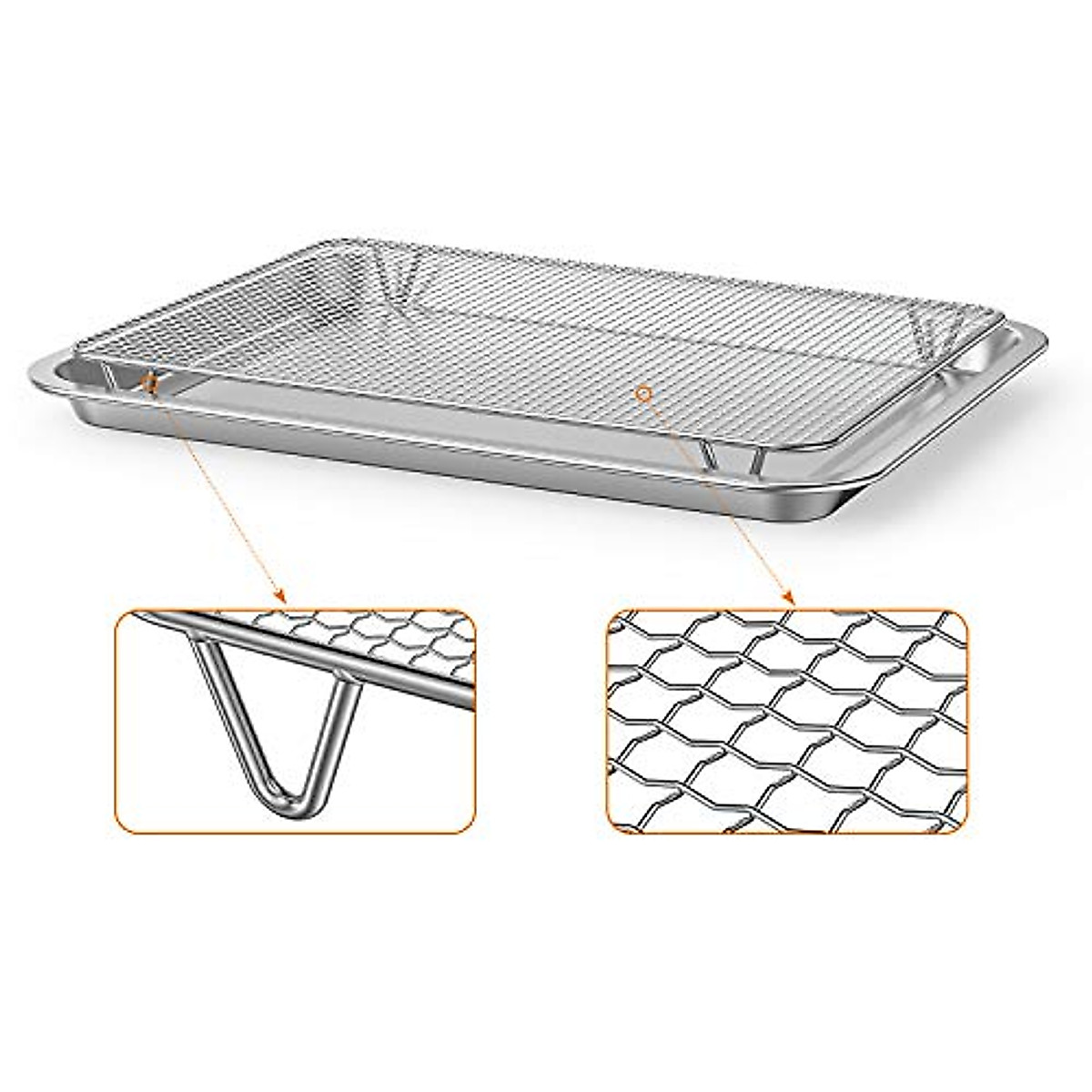 only fire Stainless Steel Baking Sheet with Rack Roasting Pans for Smokers and Pellet Grills Great Kitchen Baking Accessories