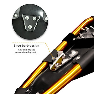 Xtrempro All Terrain Snowshoes with Trekking Poles,Lightweight Aluminum Snowshoes and Trekking Poles for Women/Men/Kids,Adjustable Ratchet Bindings and Carrying Tote Bag(Gold, 30)