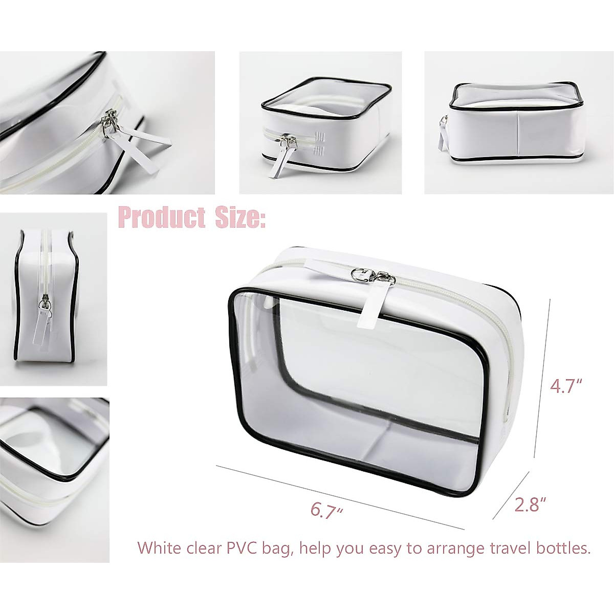 MAGIGO Pink Toiletries Leak Proof Travel Bottle Set (16 Pack), TSA Approved Airline Carry-On with Clear Bags for Women