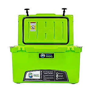 Frosted Frog Original Green 45 Quart Ice Chest Heavy Duty High Performance Roto-Molded Commercial Grade Insulated Cooler