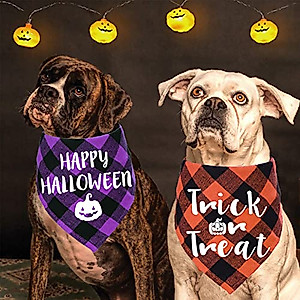 STMK Holiday Dog Bandanas, 4 Pack Halloween Thanksgiving Day Fall Dog Bandanas for Halloween Thanksgiving Day Fall Dog Puppy Costume Decorations