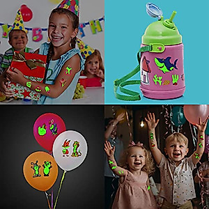 JCFIRE 35 Sheets Luminous Temporary Tattoo Kids, Mixed Styles Glow in Dark Party Favors, Kids Tattoos Stickers for Boys and Girls, Dinosaur Pirate Mermaid Animals Party Supplies Gifts for Children